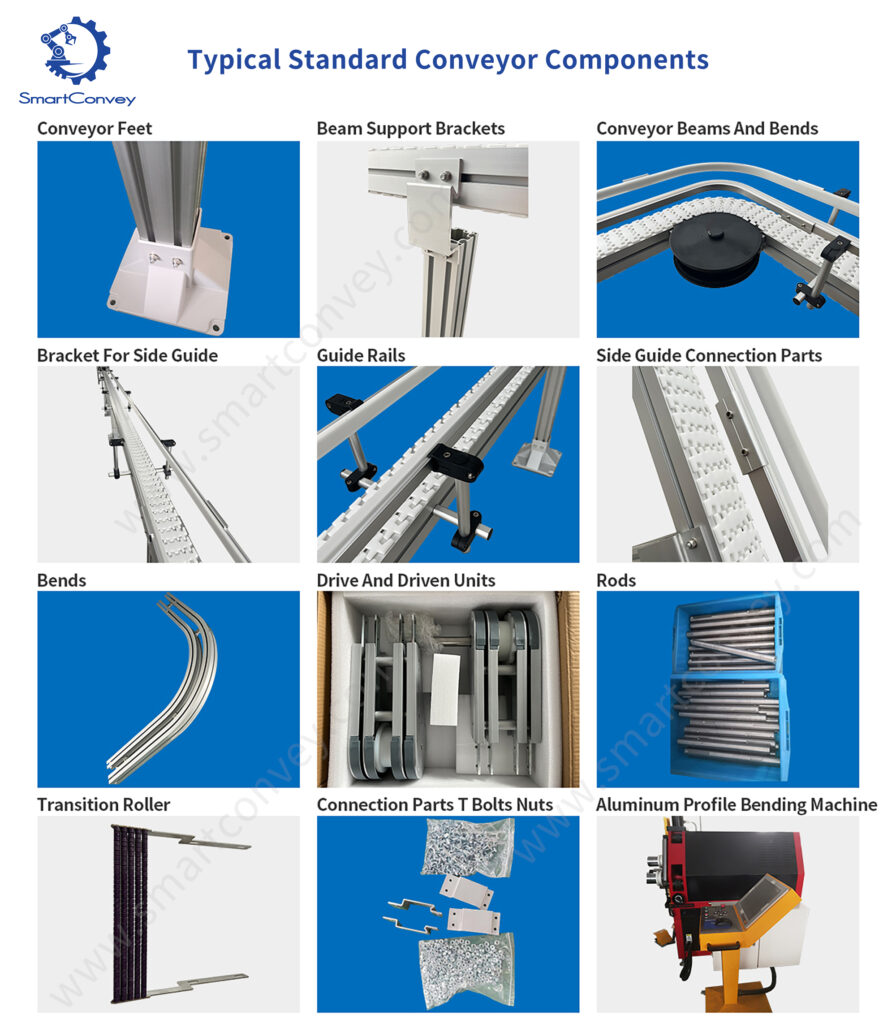 Aluminium Profile Flexible Chain Conveyor for Bottles & Cans